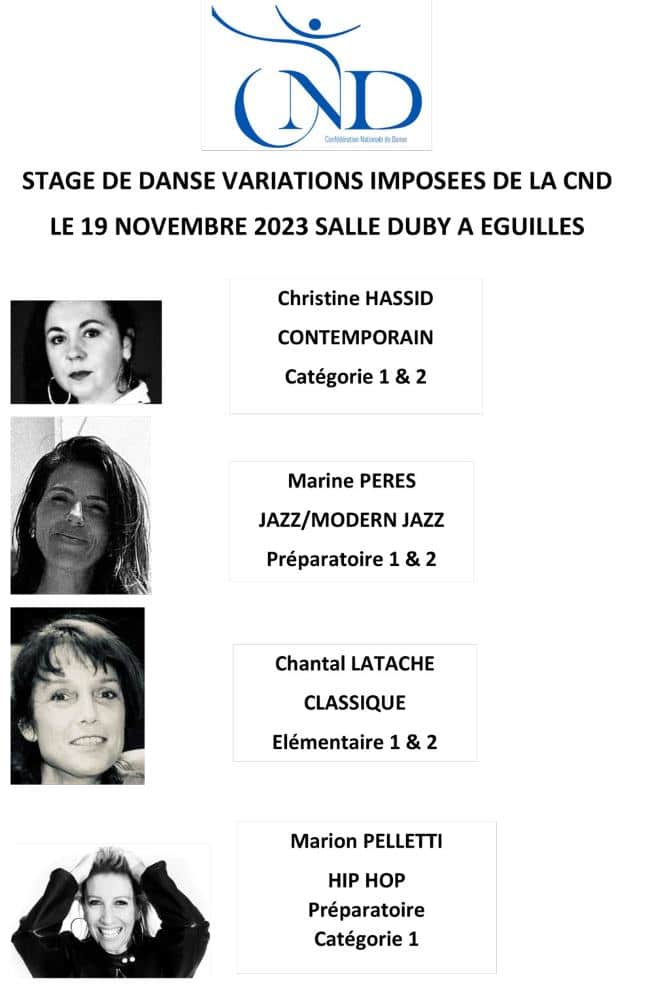 STAGE DES VARIATIONS IMPOSEES 2024 - CND Confédération Nationale de Danse